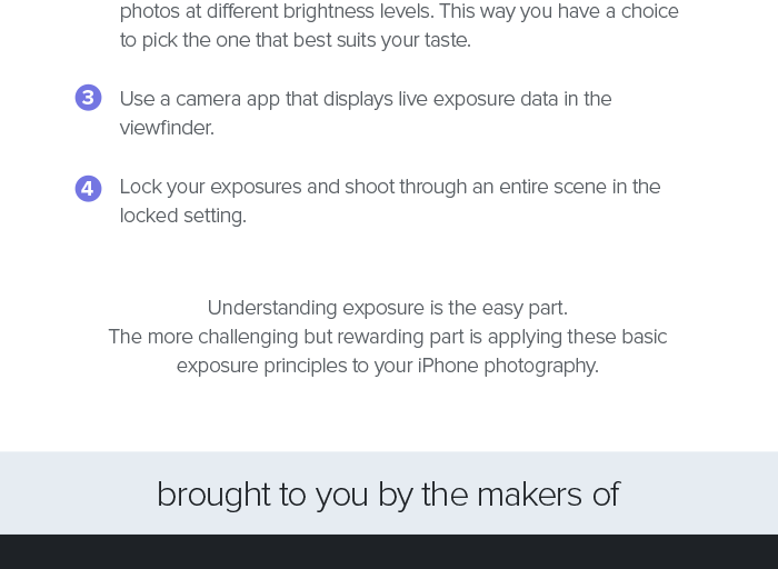 An iPhone Exposure Tips Infographic ~ snap snap snap